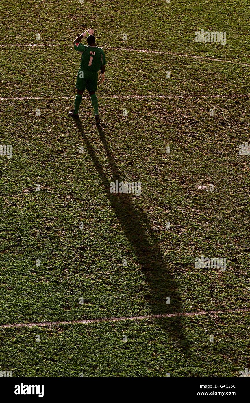 Walsall goalkeeper clayton ince casts a shows during the game hi-res ...