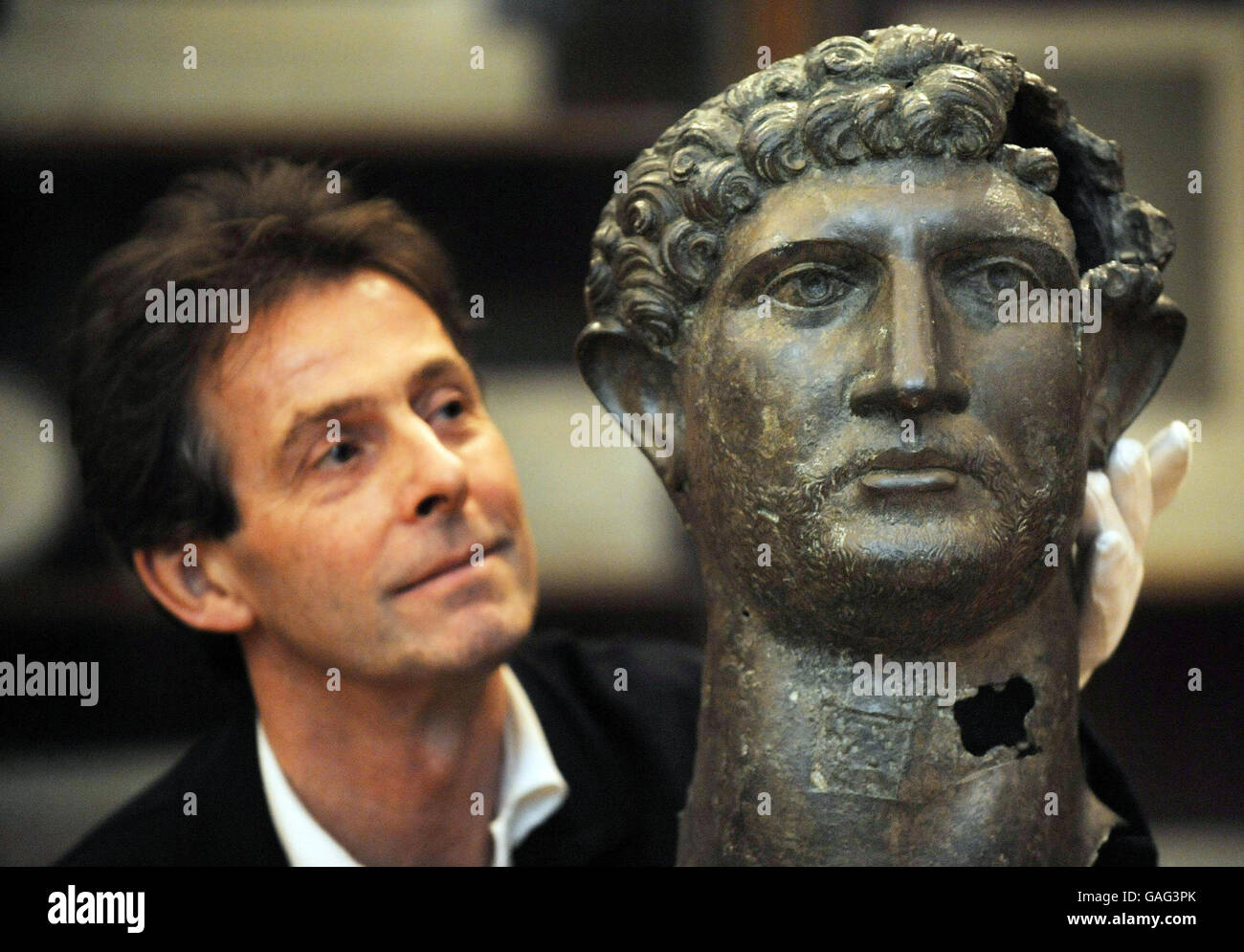 A rare, 2nd century AD bronze of the Roman Emperor, Hadrian, with a ...