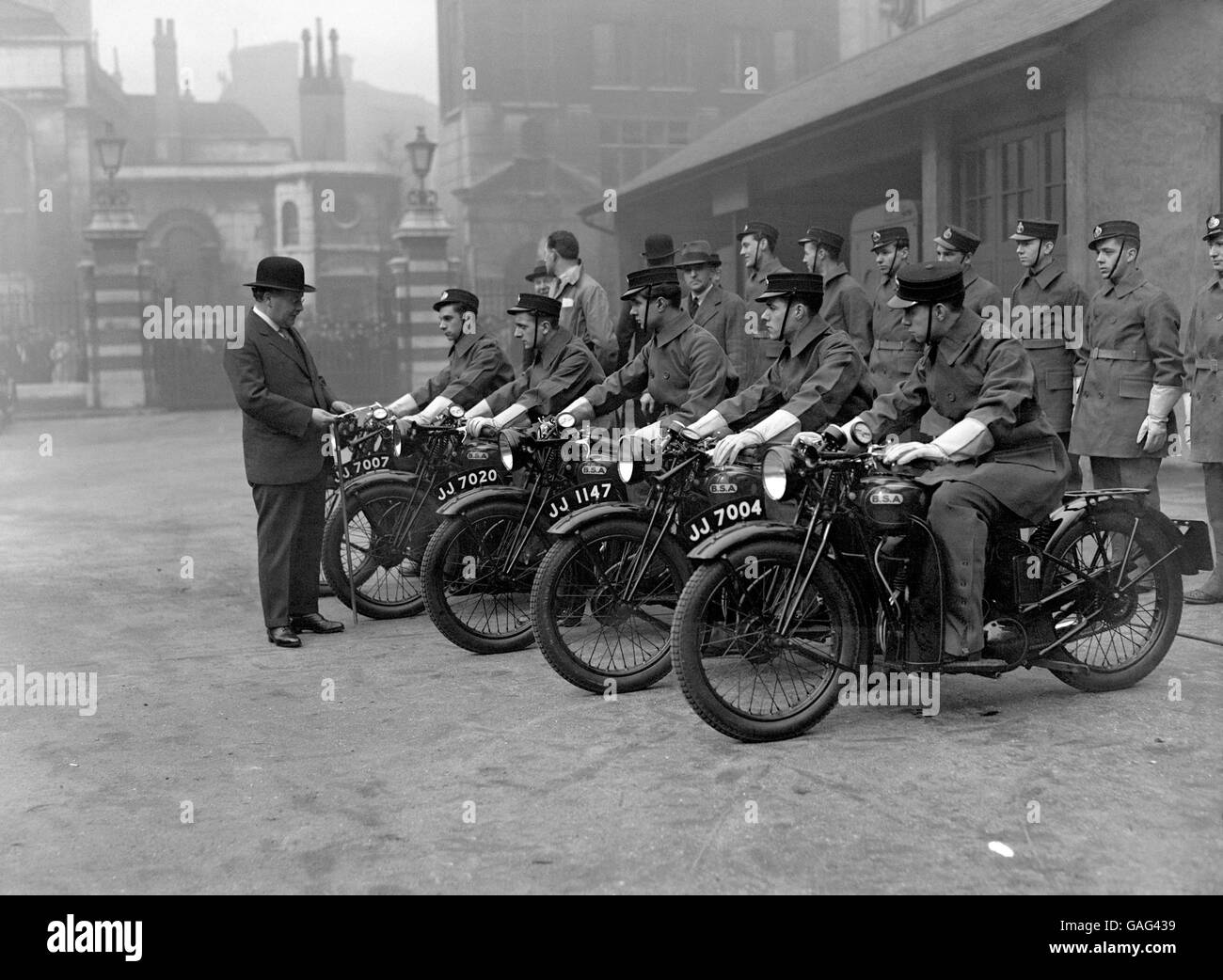 The Post Master General inspecting the first team of boys with their ...