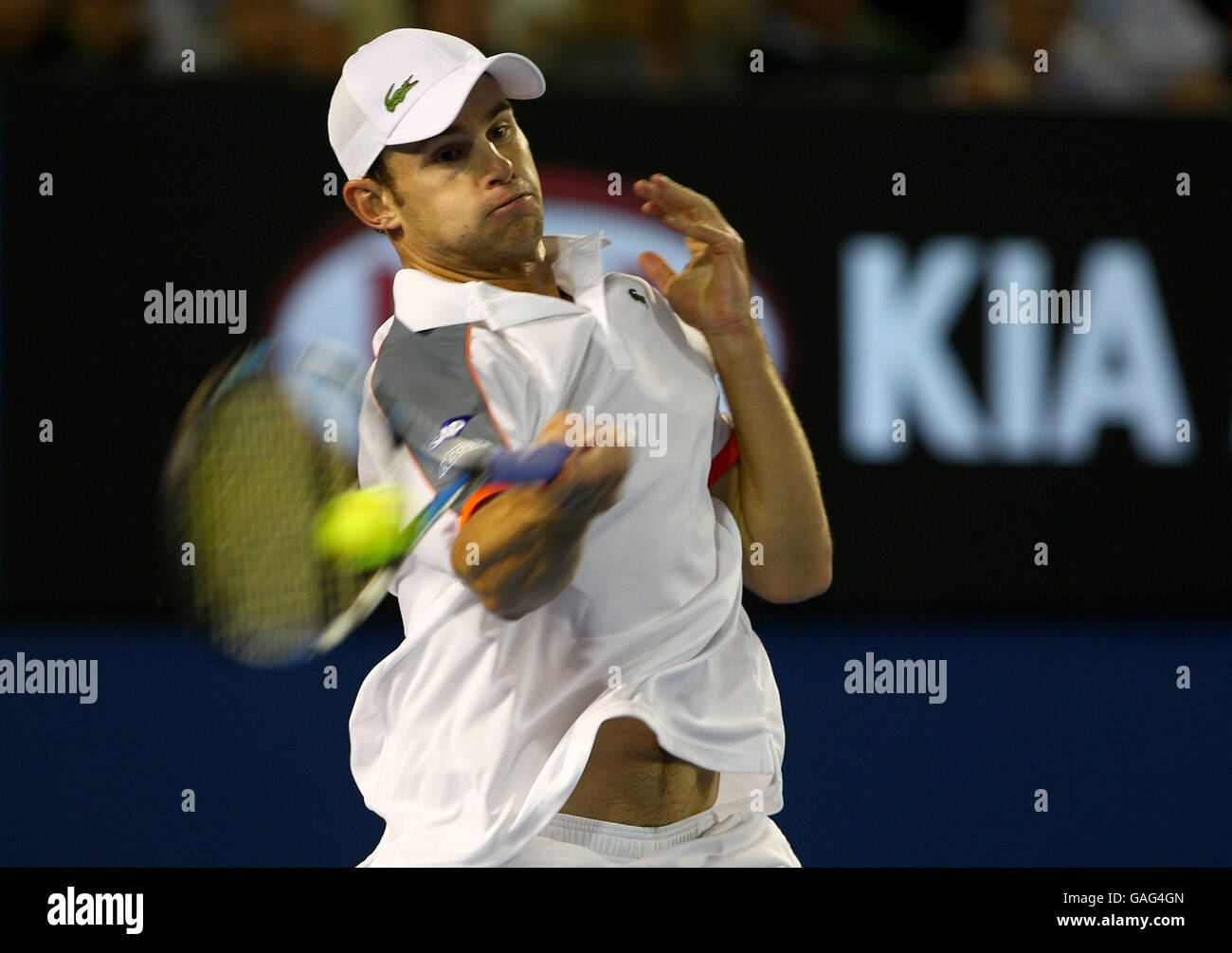 USA's Andy Roddick in action during his match agains Germany's Michael ...