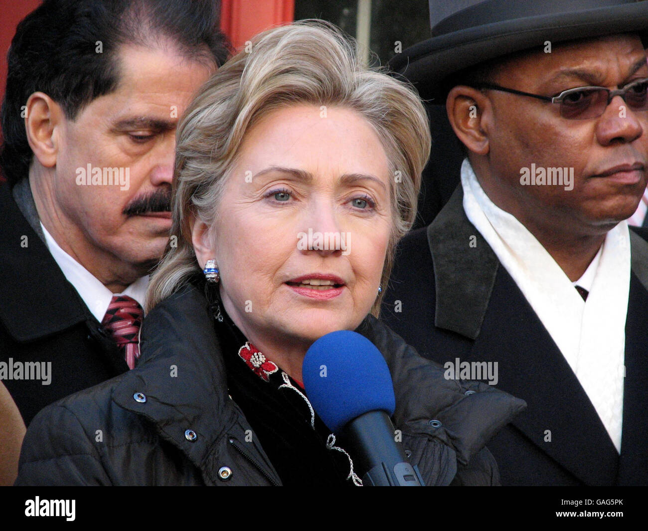 Hillary Clinton speaks outside the Abyssinian Baptist Church in Harlem ...