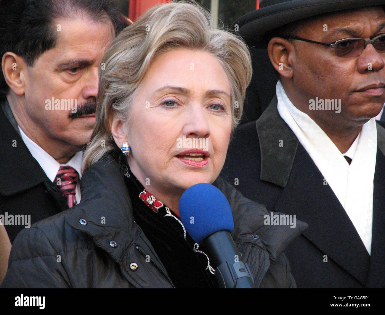 Hillary clinton speaks outside the abyssinian baptist church in harlem ...