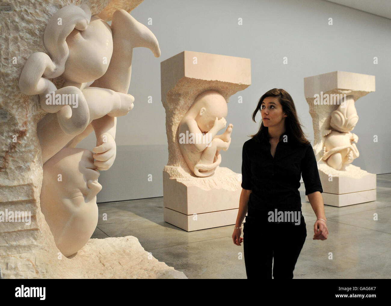 Three sculptures in a sequence of nine by sculptor Mark Quinn ...