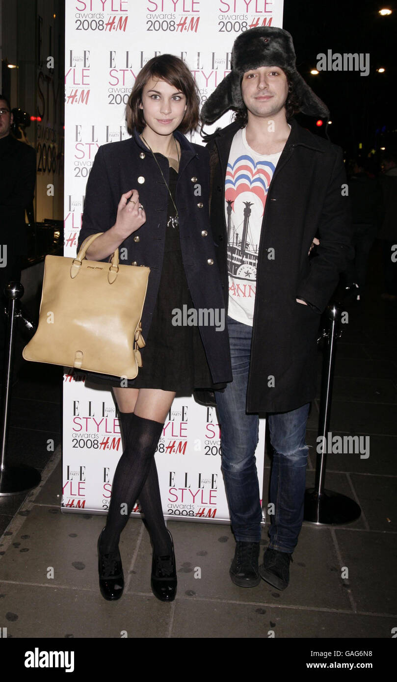 Alexa Chung and Alex Zane arriving for the launch of the Elle Style ...