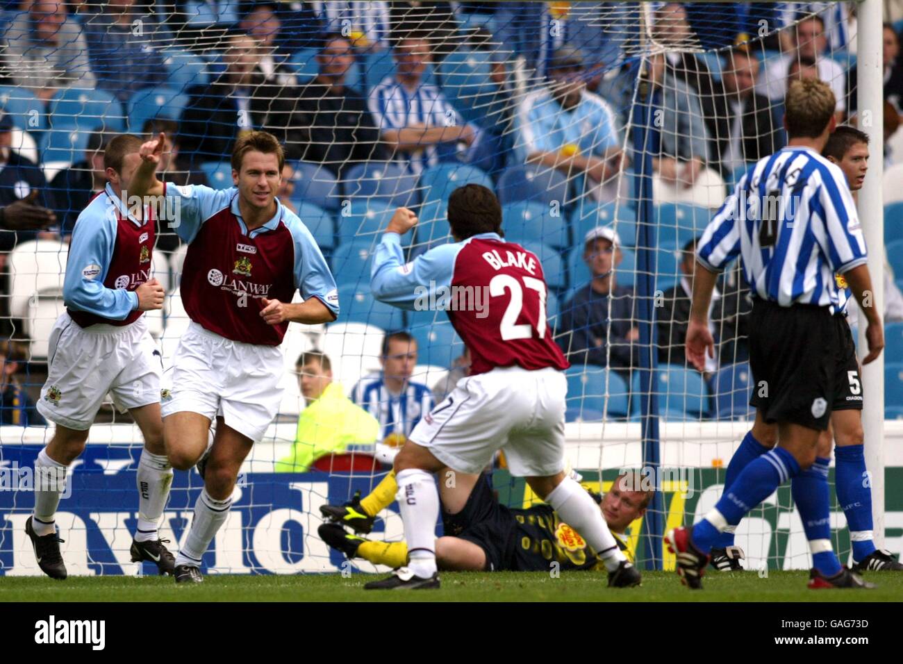 Burnley's Graham Taylor celebrates scoring with his team mate Robbie ...