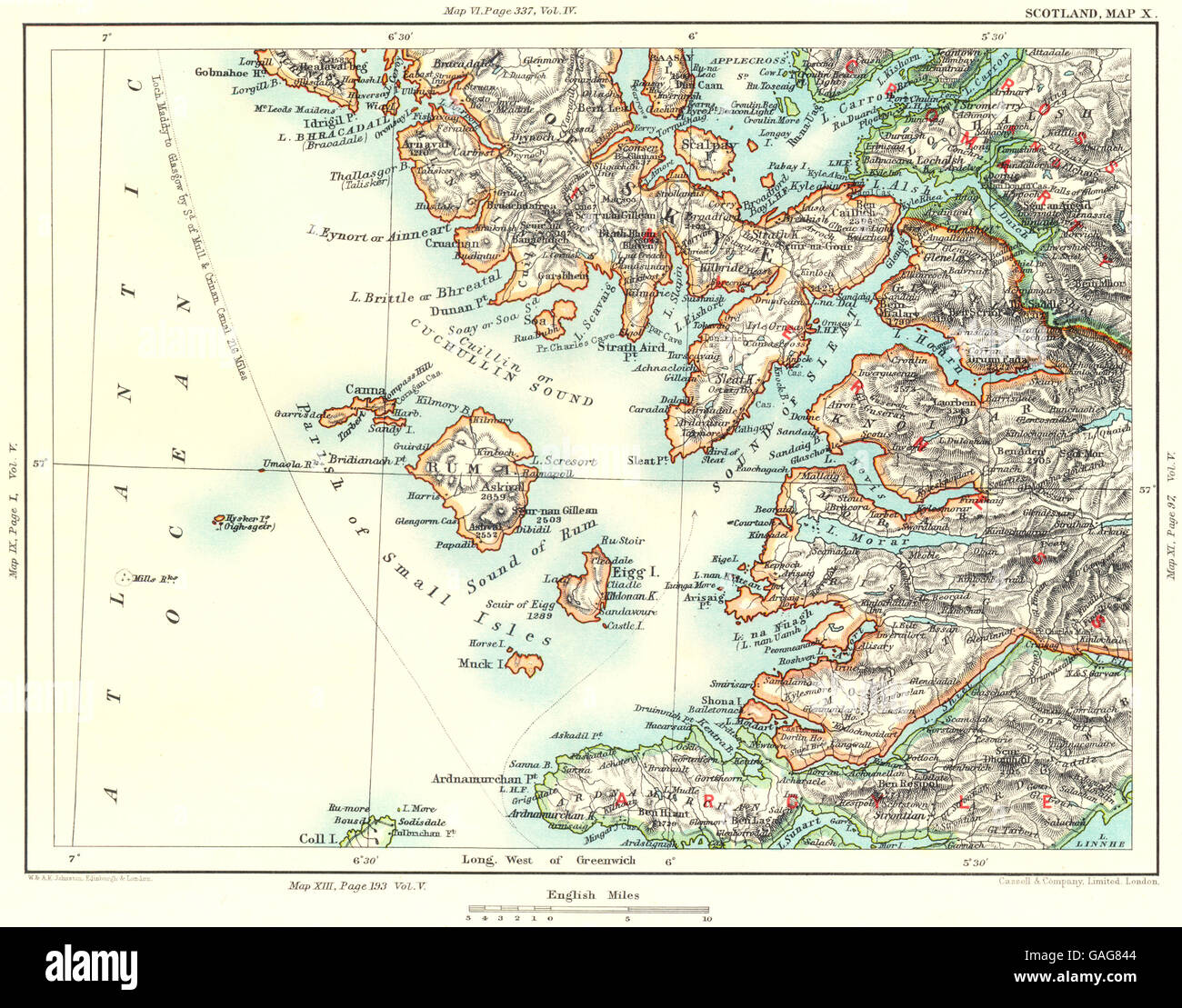 SCOTTISH HIGHLANDS/INNER HEBRIDES: Skye Argyll Rum Eigg.Inverness-shire ...