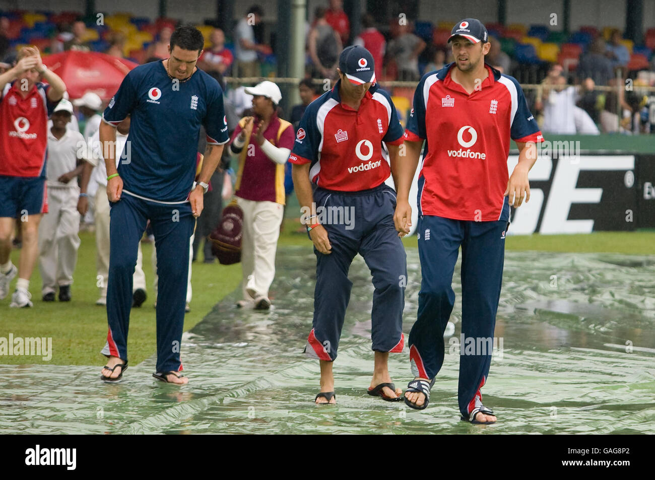 England captain Michael Vaughan, Kevin Pietersen (left) and Steve ...