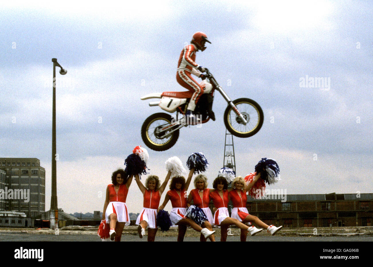 Motor Racing - Motorcycle Stunt Record Attempt Stock Photo - Alamy