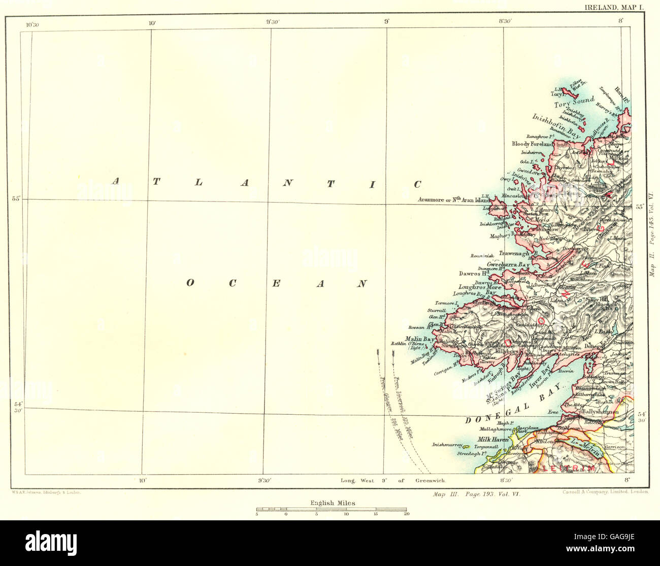 DONEGAL BAY & COAST: Killybegs Malin Ballyshannon Gweebarra Inver, 1893 ...