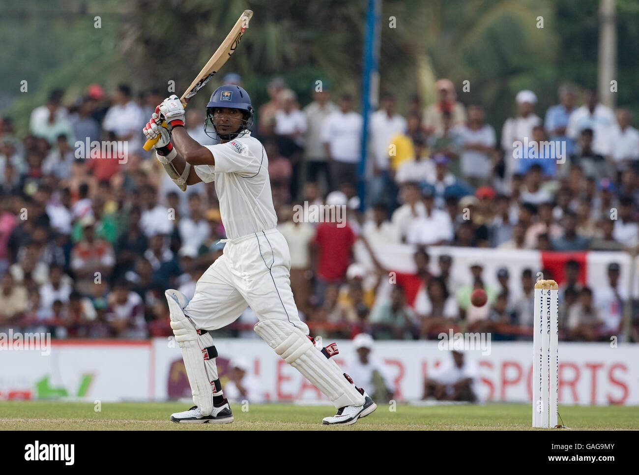 Sri Lanka's Kumar Sangakkara bats during the Third Test Match at Galle ...