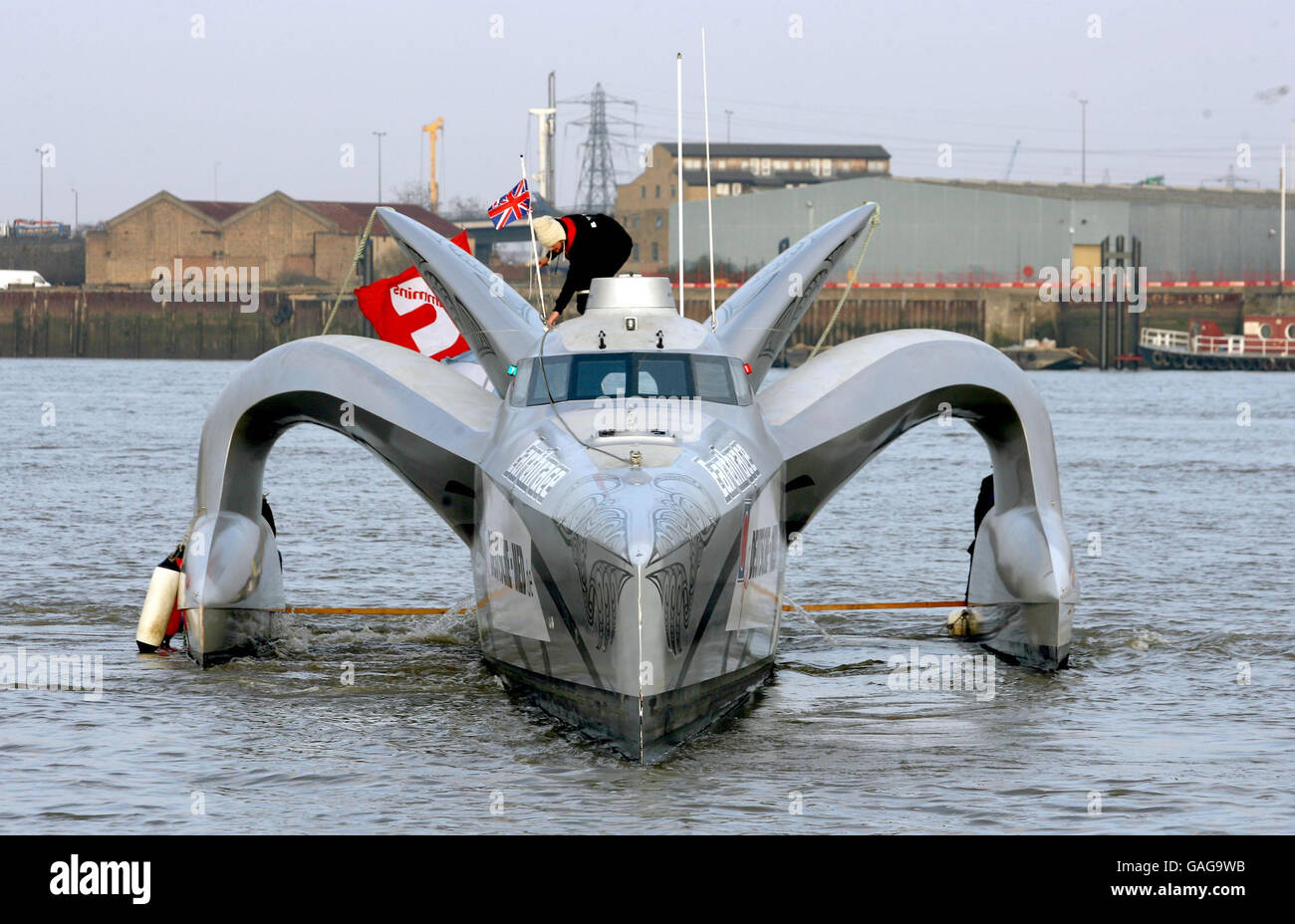 Earthrace Eco Boat Photocall - London Stock Photo - Alamy