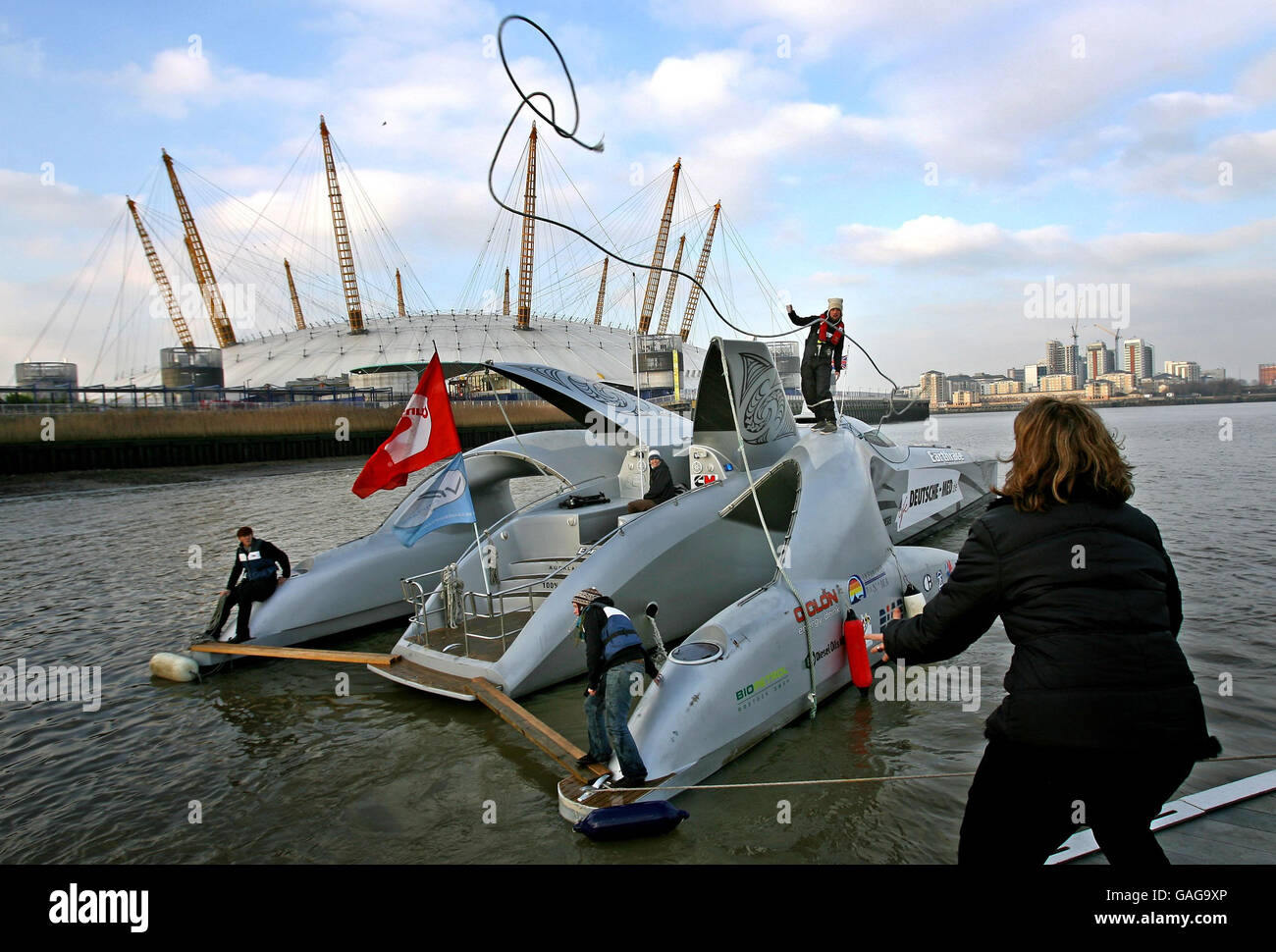 Earthrace Eco Boat Photocall - London Stock Photo - Alamy