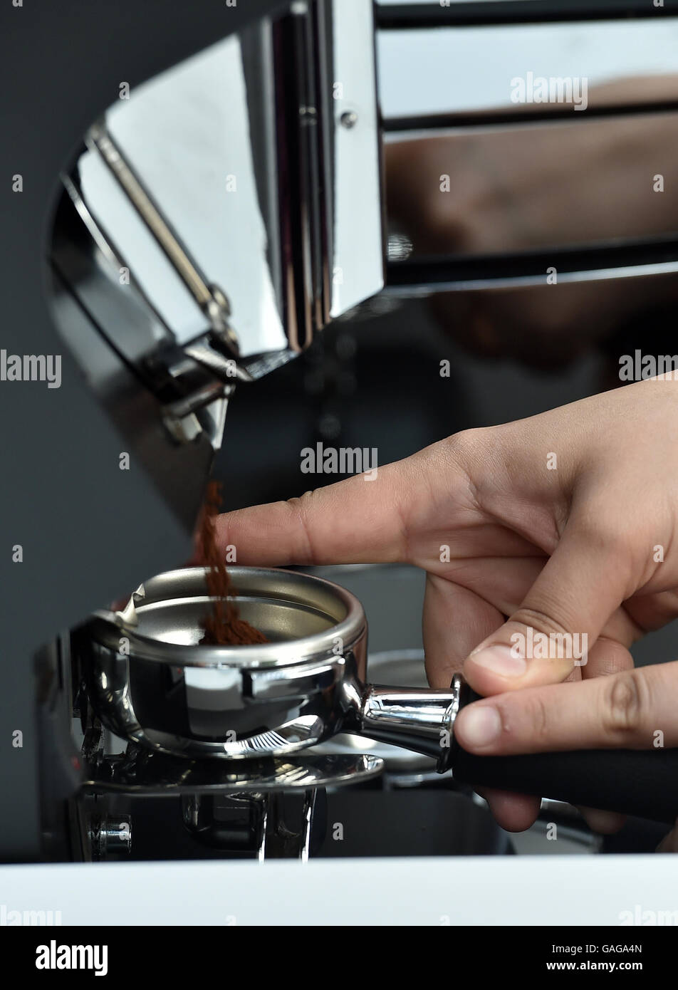 Portafilter of an espresso machine Stock Photo - Alamy