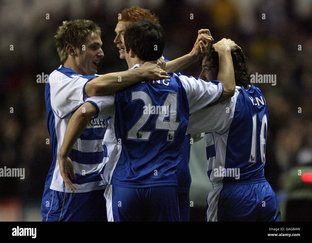 Reading's Stephen Hunt (right) celebrataes with his team mates after ...