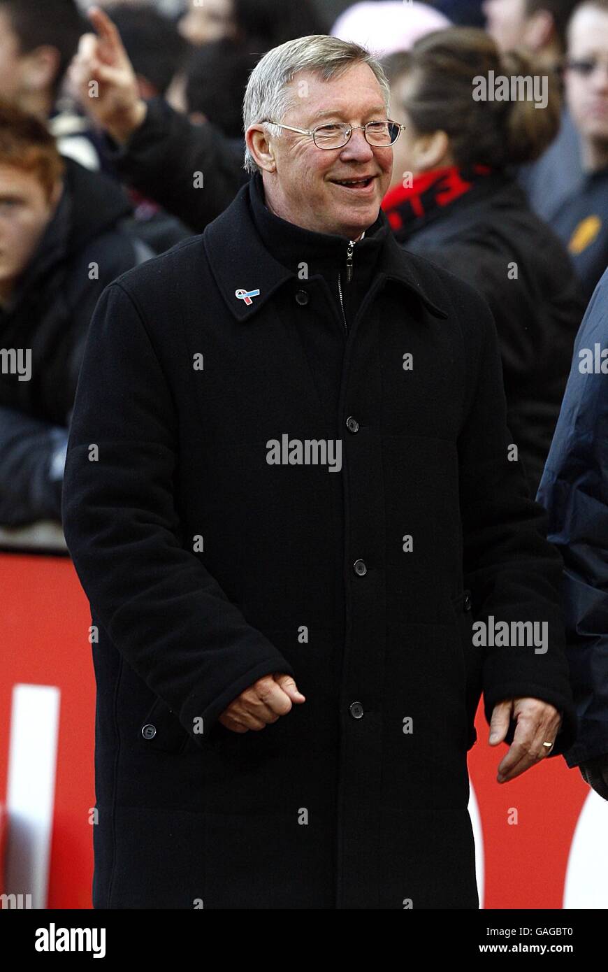 Manchester United's Alex Ferguson is all smiles as his side claim ...