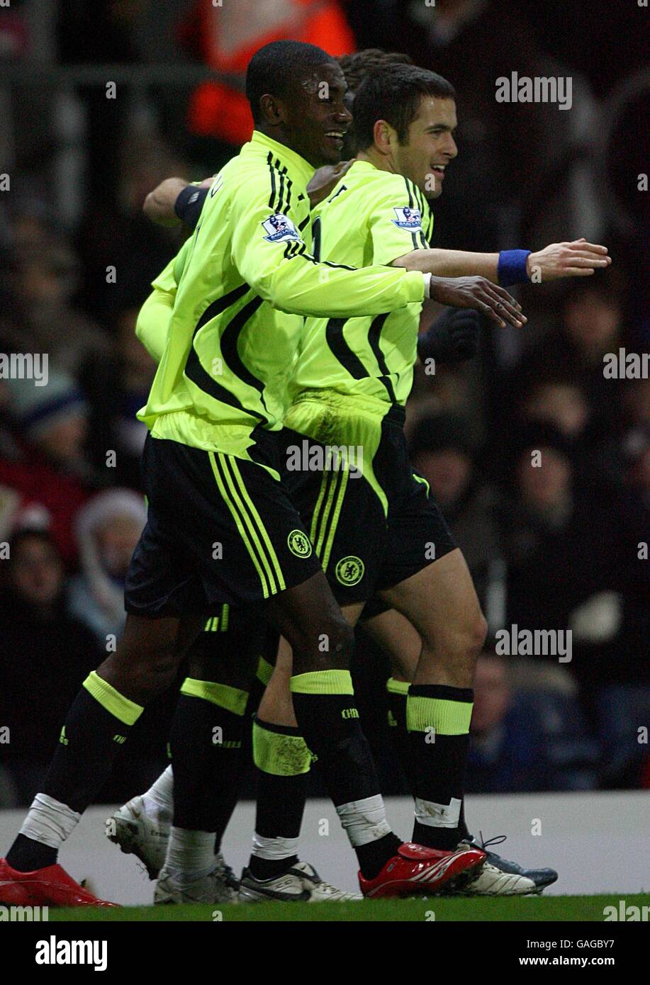 Chelseas joe cole celebrates after scoring the first goal hi-res stock ...