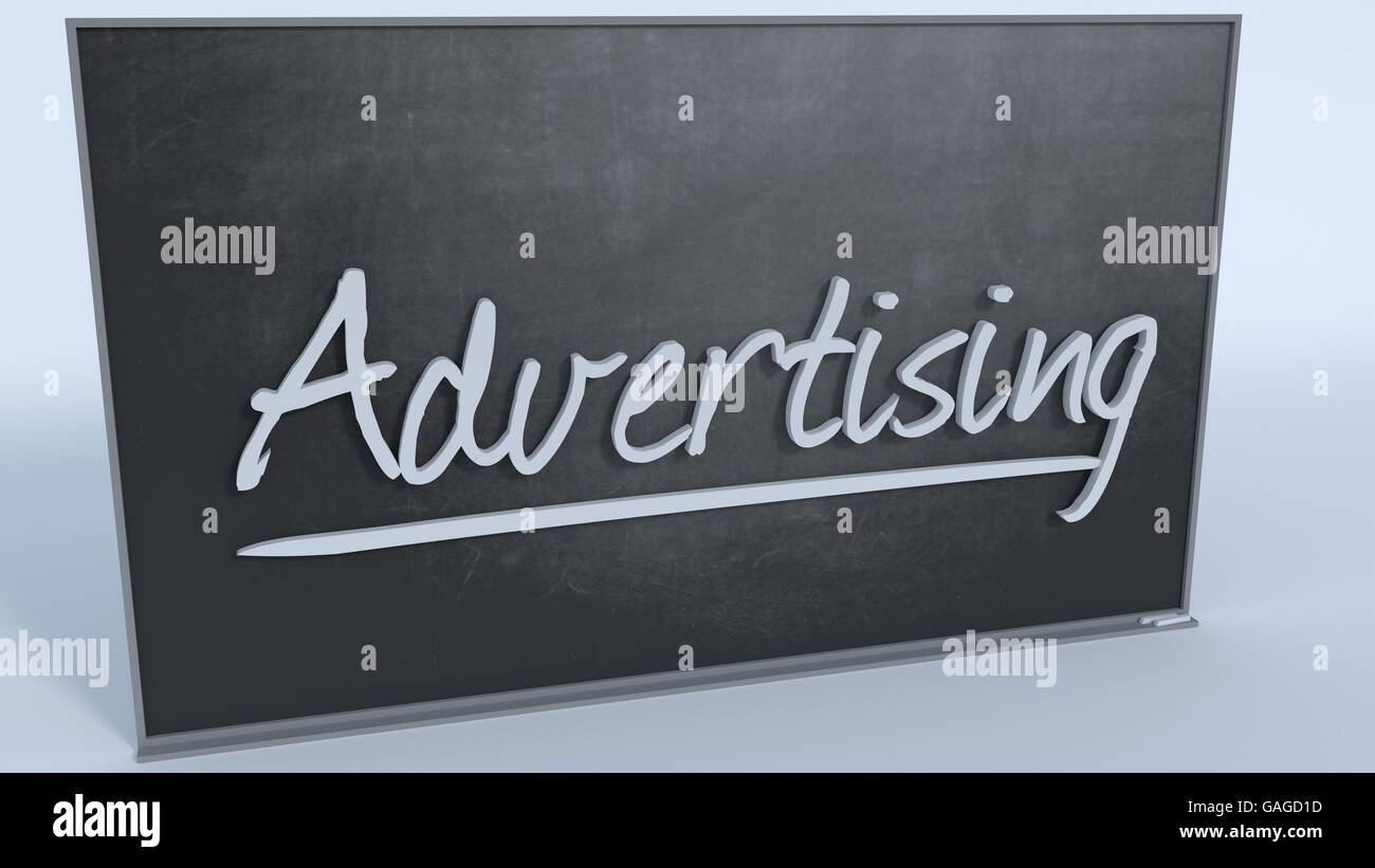 3d Advertising on a Chalkboard Stock Photo - Alamy