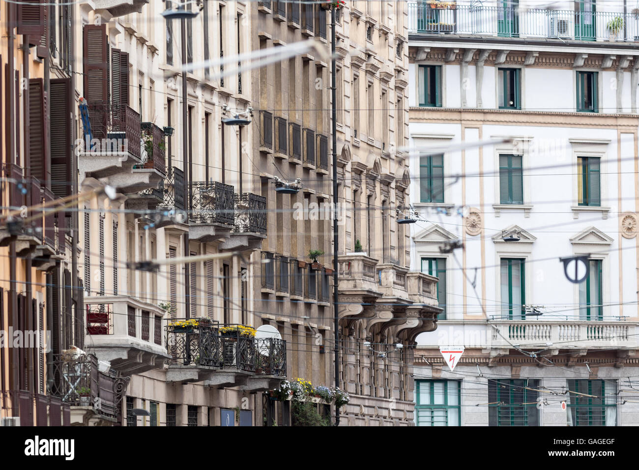 Classic urban buildings facades, photo taken in Italy Stock Photo - Alamy