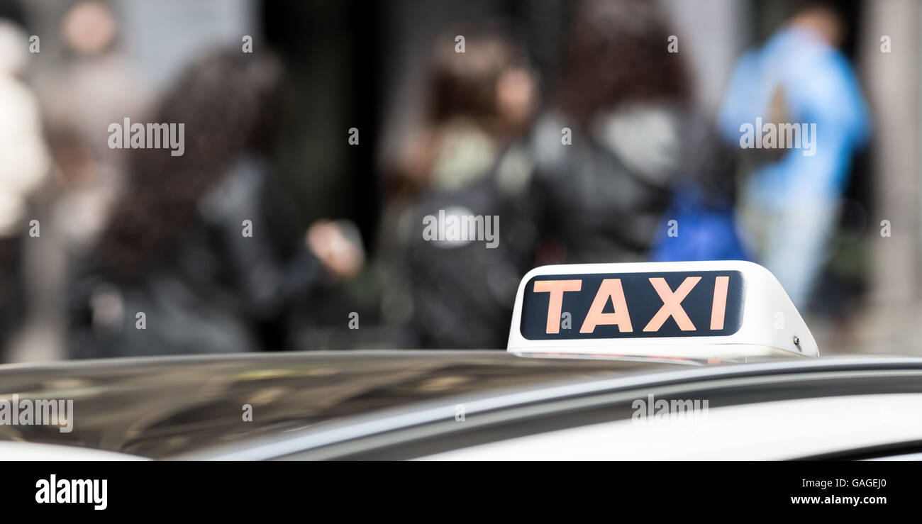 Italian taxi car outdoor in the street Stock Photo - Alamy