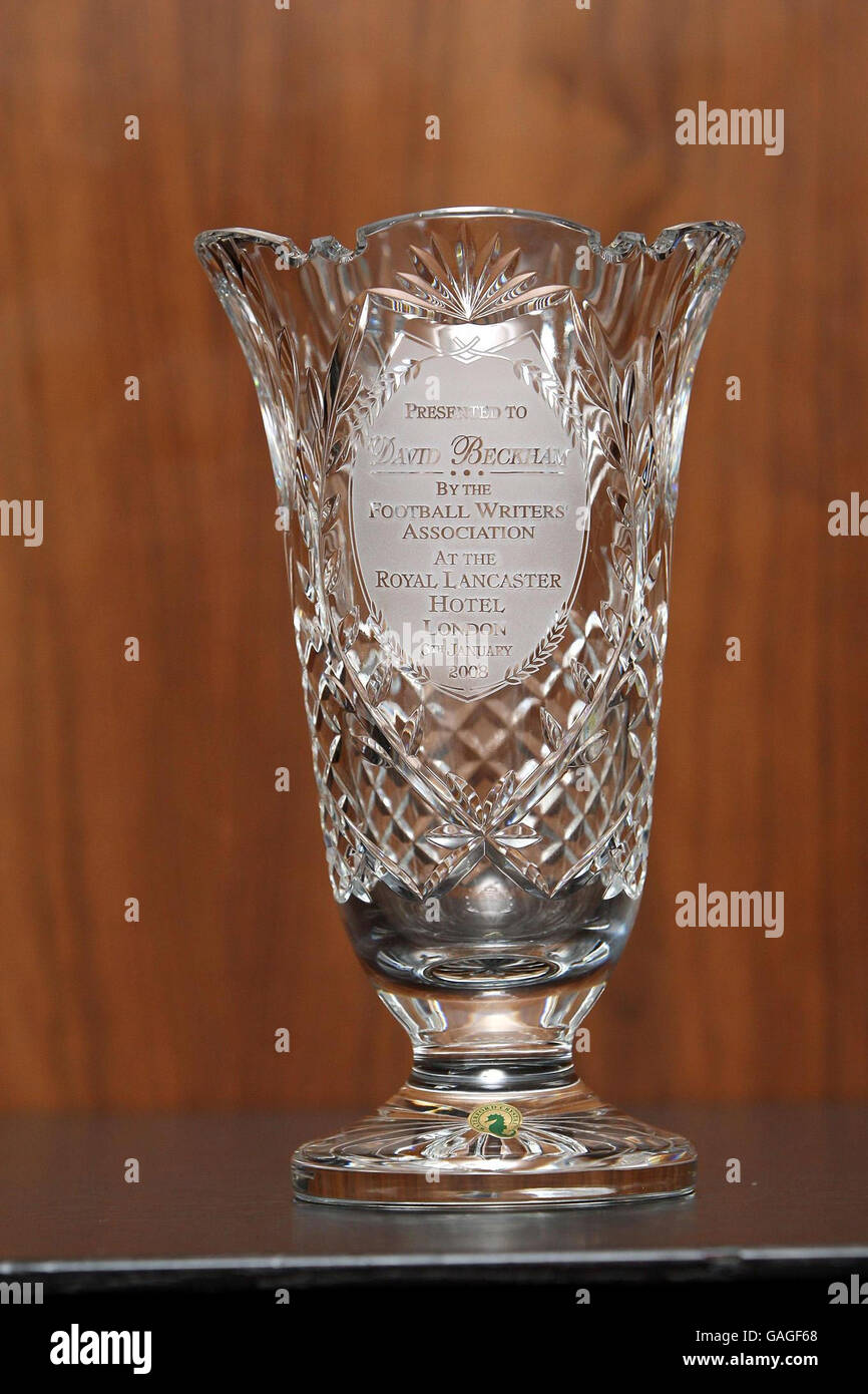 David Beckham's award from the Football Writers Association for his ...