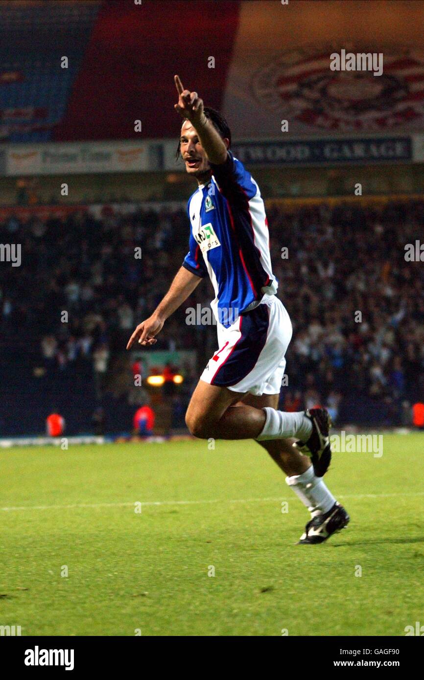 Blackburn Rovers' Corrado Grabbi celebrates the equalizing goal Stock ...