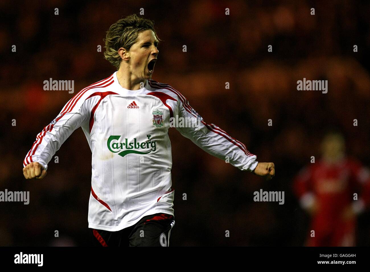 Liverpools fernando torres celebrates scoring hi-res stock photography ...