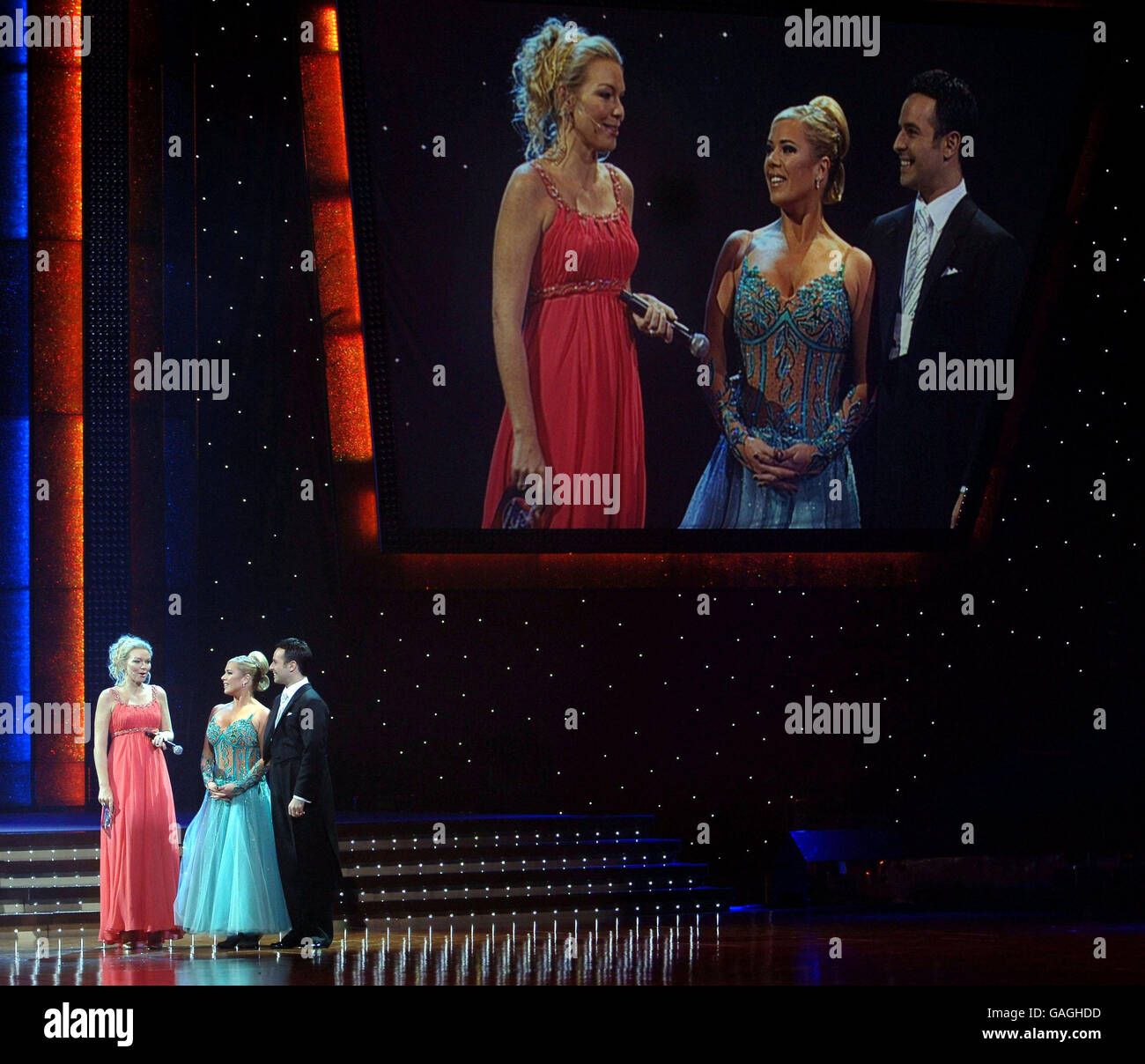 Actress Letitia Dean and her partner Darren Bennett on stage with Kate ...