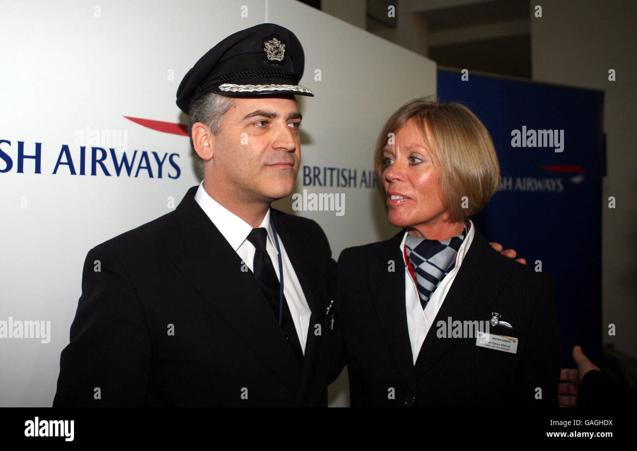 British Airways captain Peter Burkill, 43, and Cabin Service Director ...