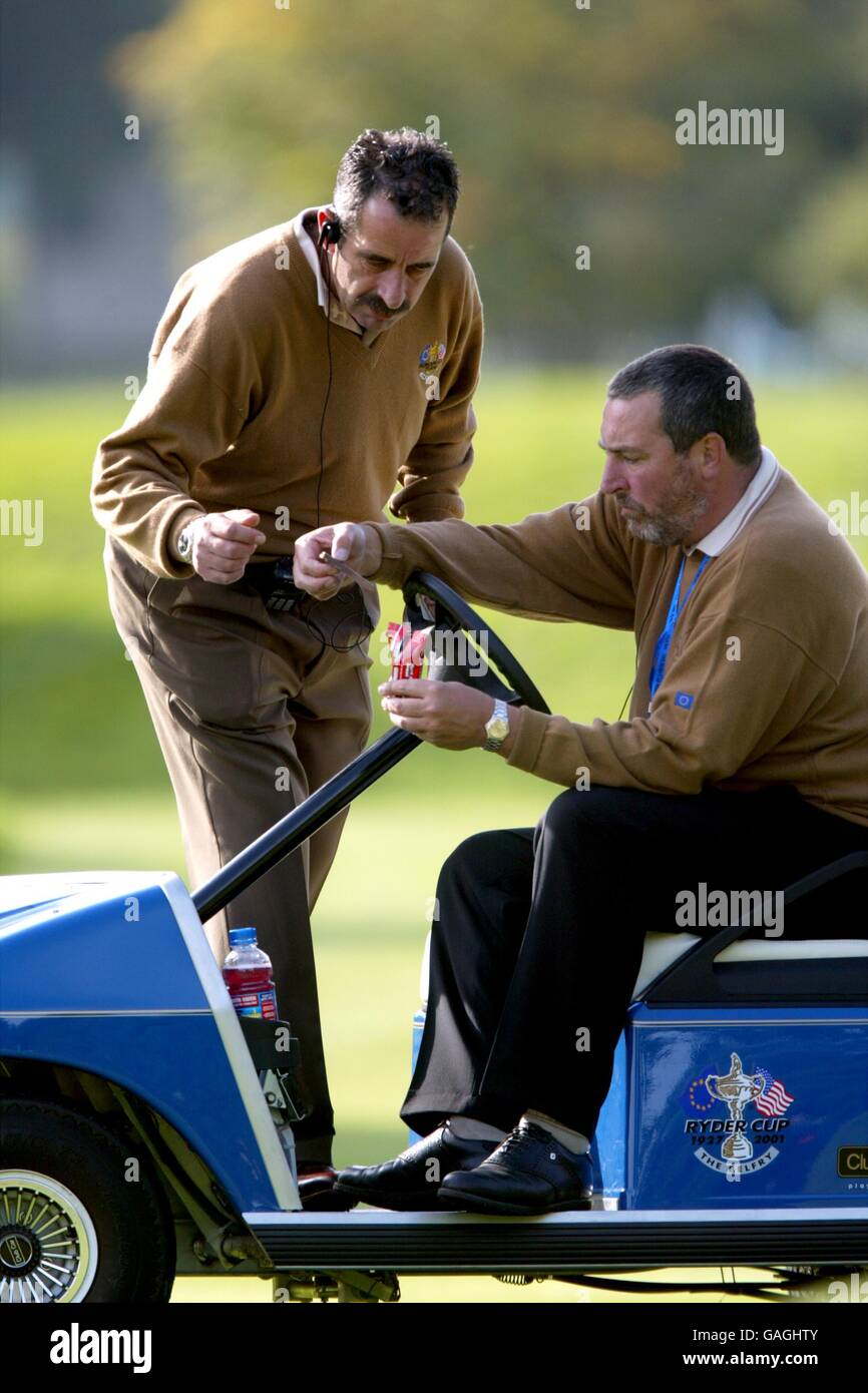 Europes captain sam torrence l chats with the buggy driver hi-res stock ...