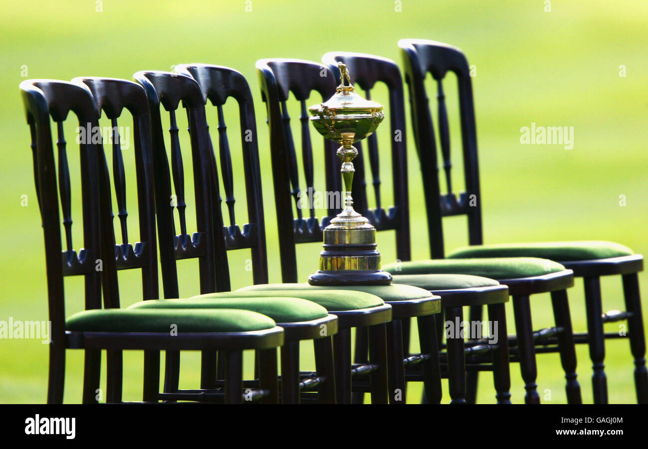 Golf - The 34th Ryder Cup - The Belfry - Practice. The Ryder Cup trophy ...