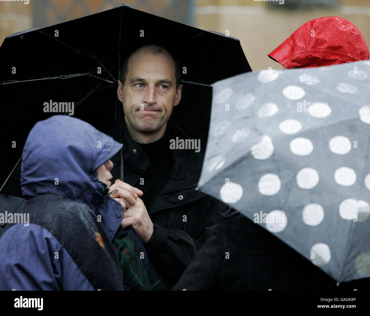 Cyclist Graeme Obree attends the funeral of fellow cyclist Jason ...