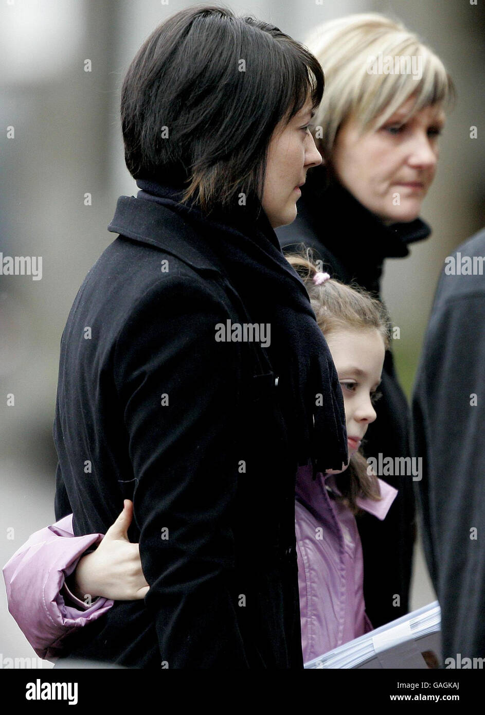Caroline MacIntyre, wife of cyclist Jason MacIntyre at his funeral at ...