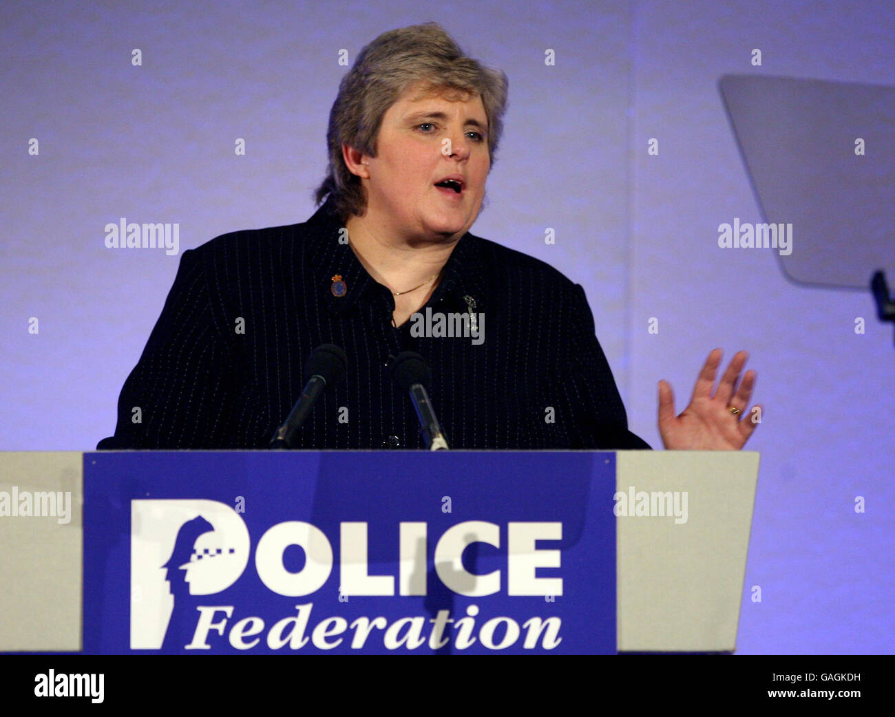 Chairman of the Police Federation Jan Berry chairs a meeting with ...