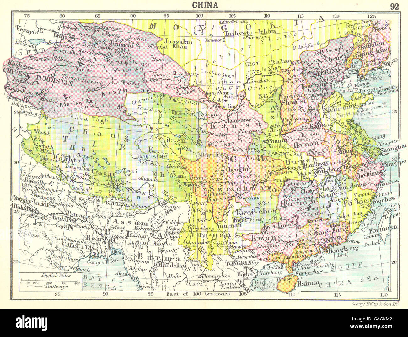 China map 20th century hi-res stock photography and images - Alamy