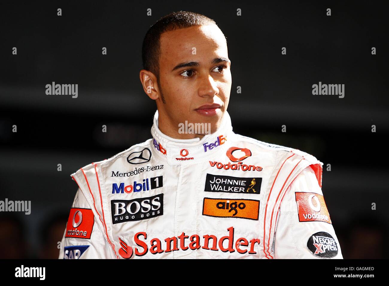 Vodafone McLaren Mercedes driver Lewis Hamilton during the launch of ...