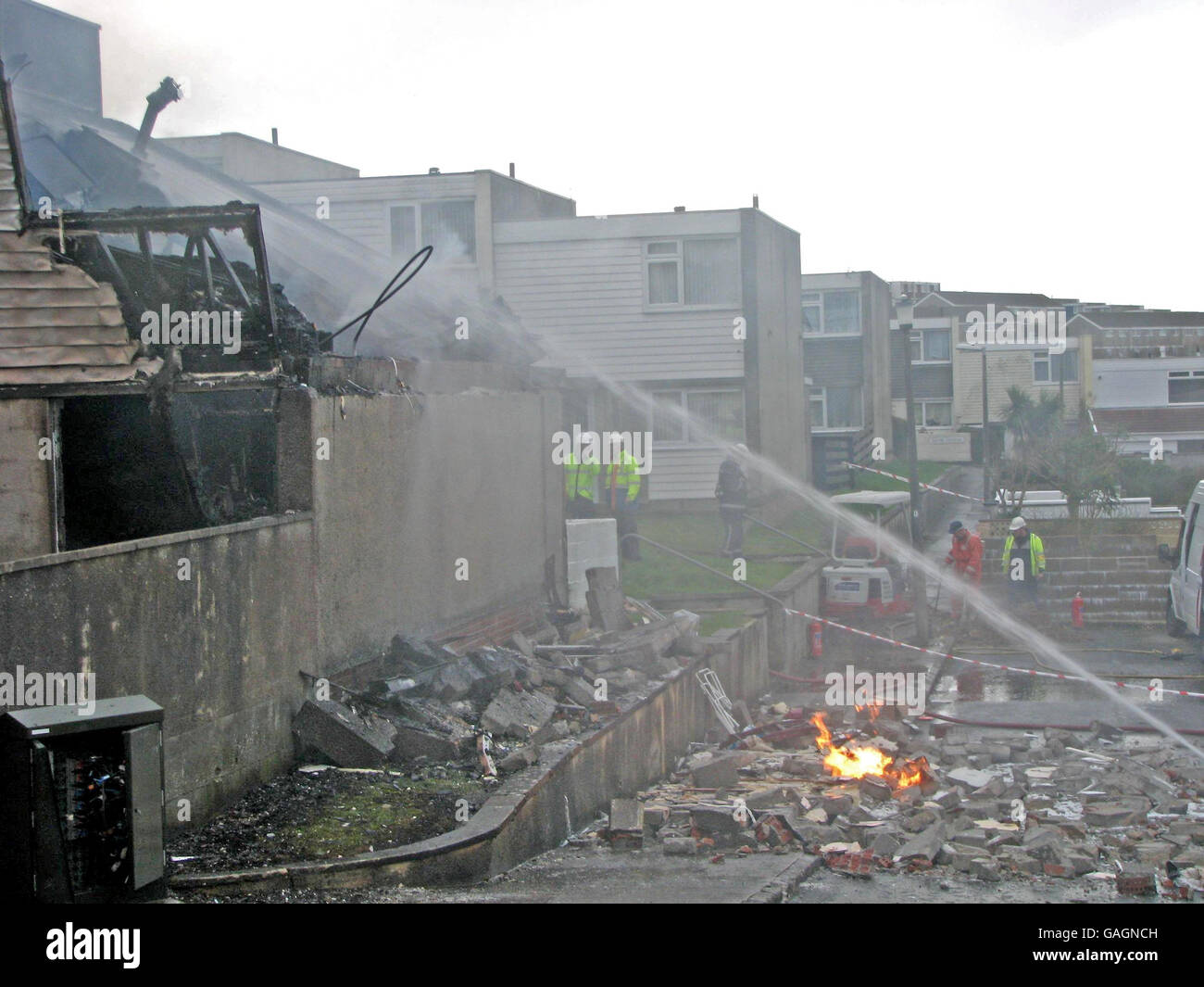 House explosion. The scene of a house blast in Bulteel Gardens ...