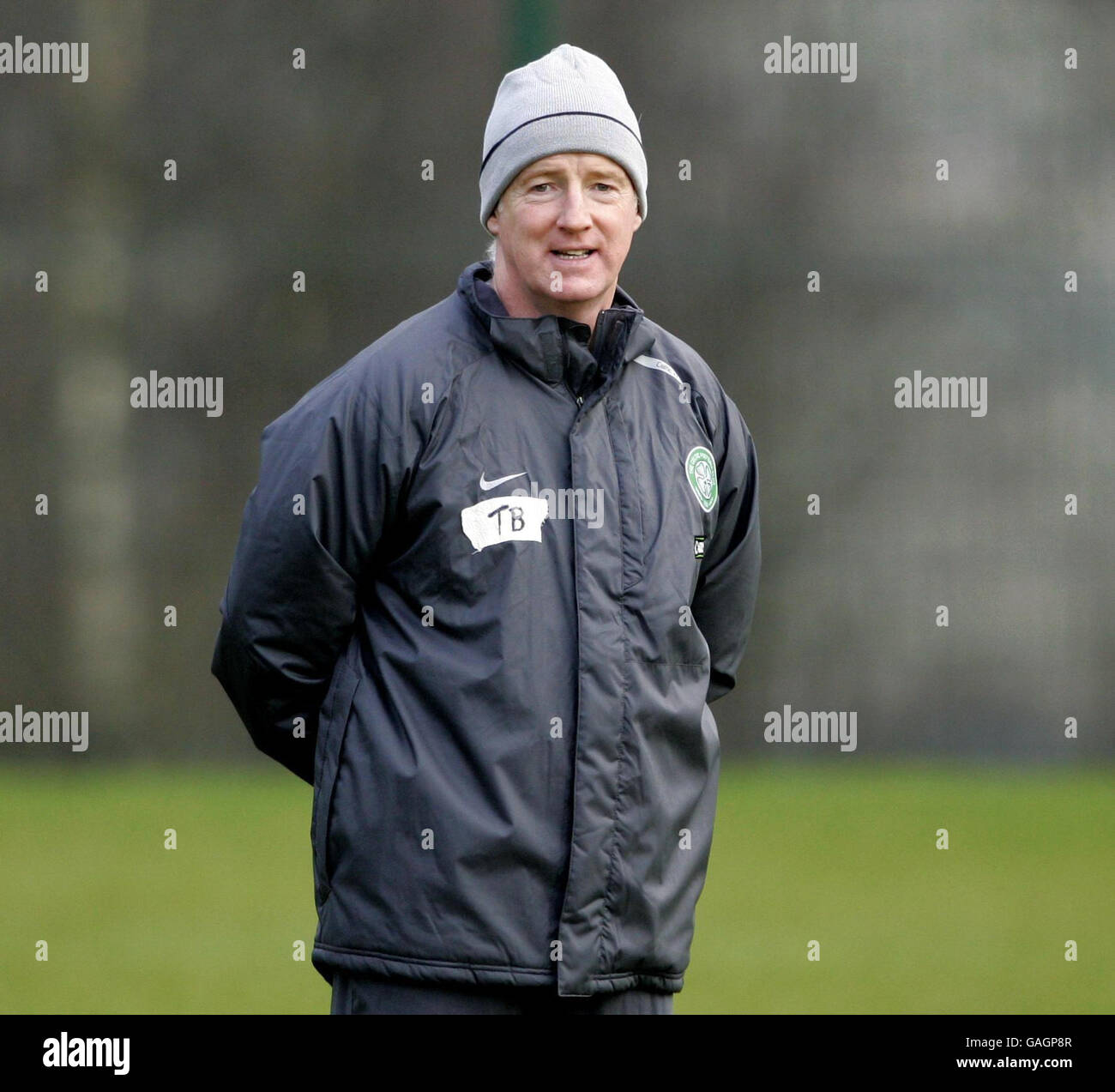 Celtic coach Tommy Burns during a training session at Celtic's training ...