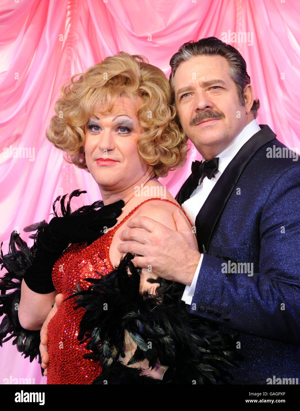 Douglas Hodge performs as Albin (left) alongside Philip Quast playing ...