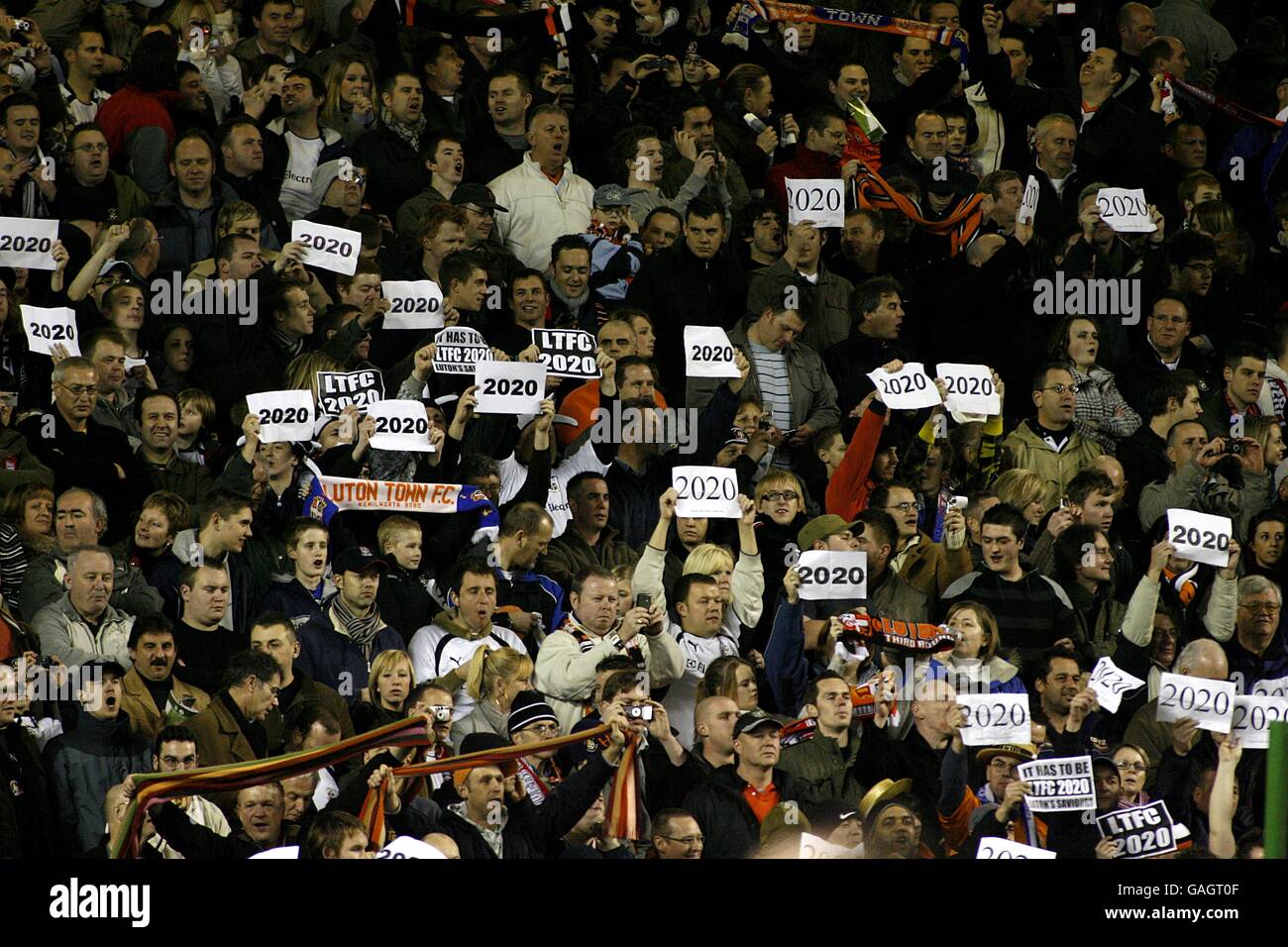Luton Town fans show their support for Luton Town Football Club 2020 ...