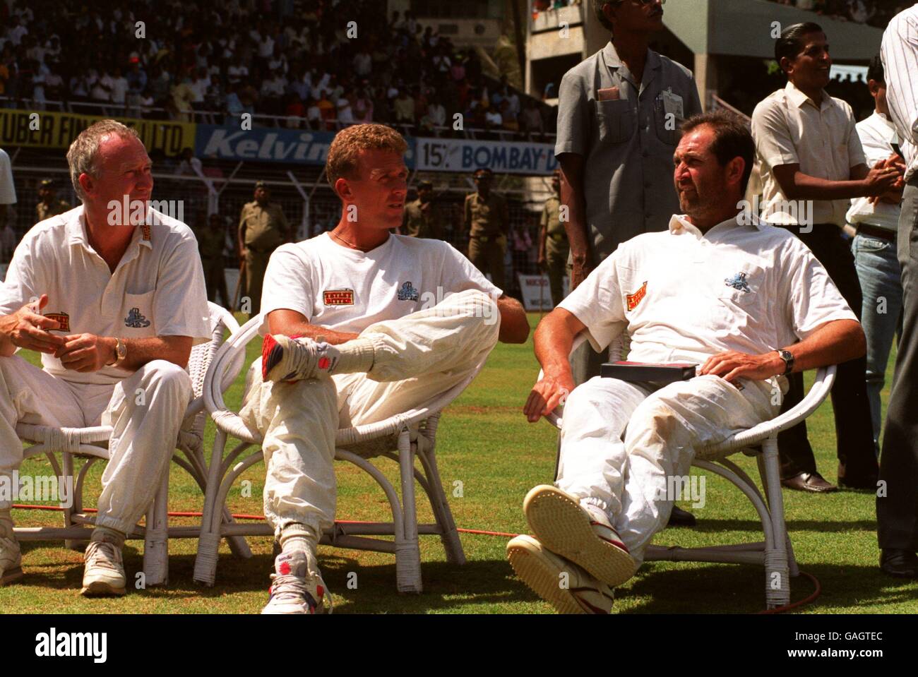 ENGLAND'S KEITH FLETCHER, ALEC STEWART & GRAHAM GOOCH AFTER LOSING THE ...