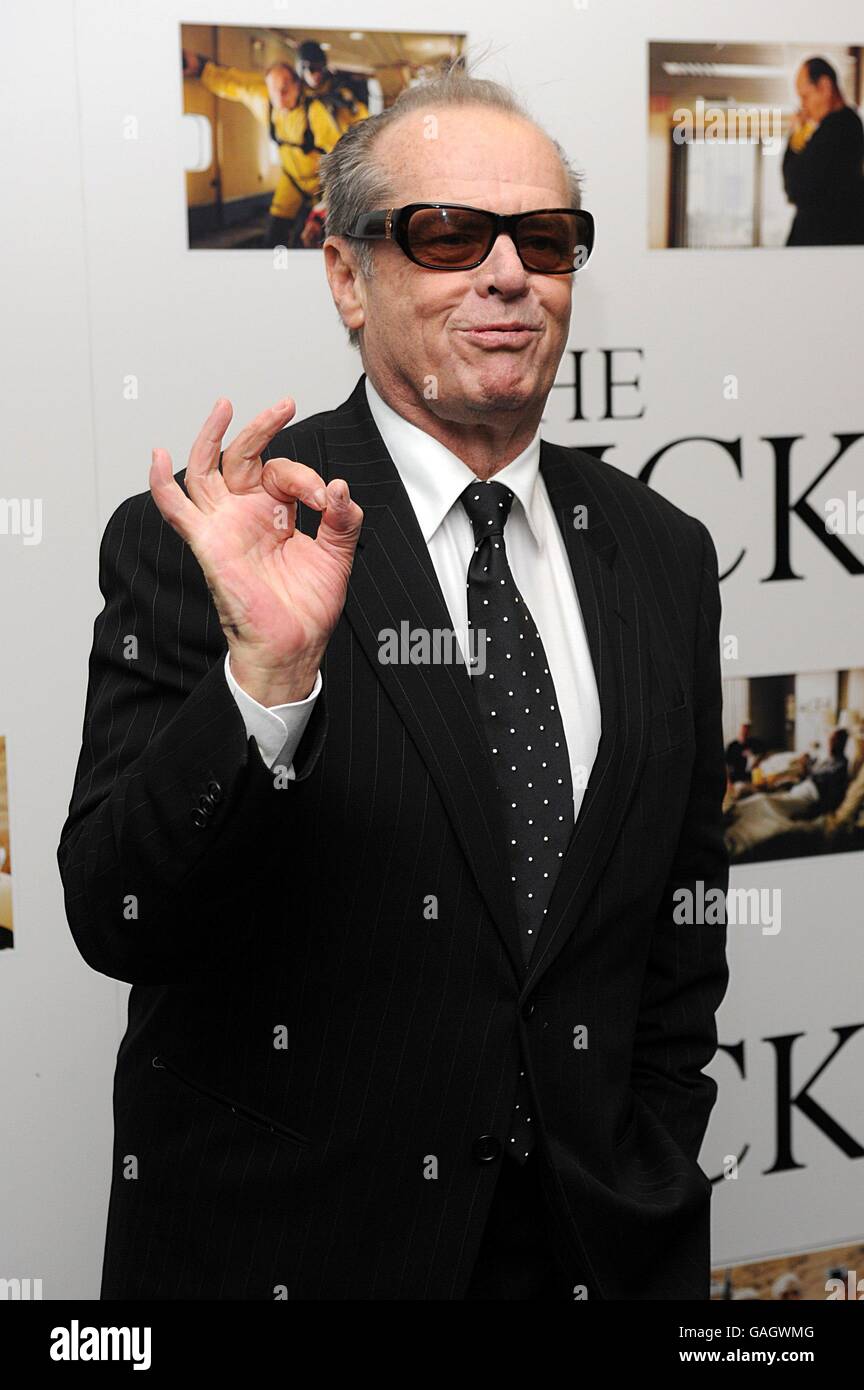 Jack Nicholson arrives for the UK Premiere of The Bucket List at the ...