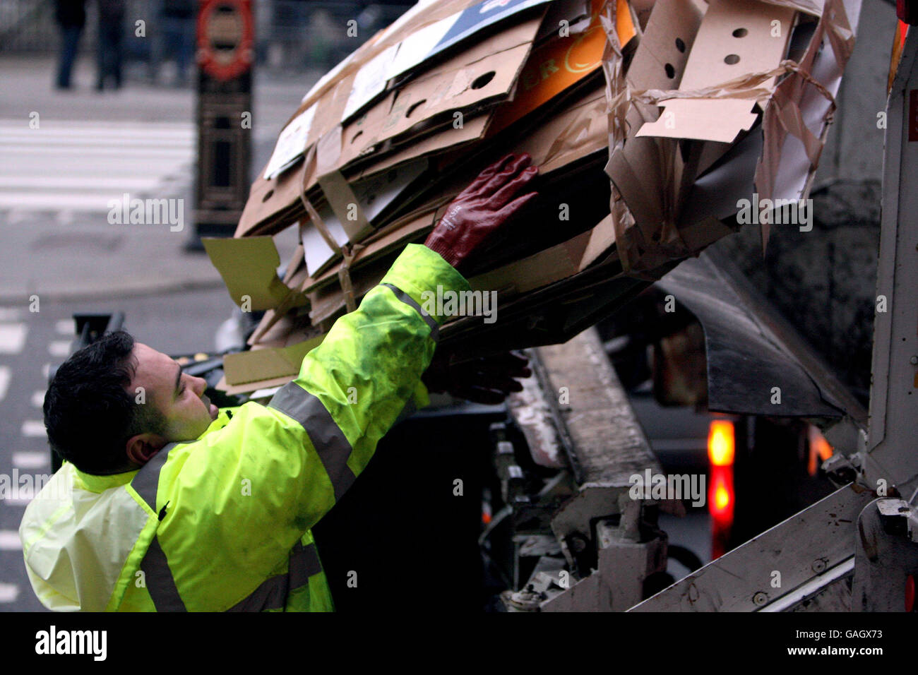 Generic picture of rubbish collectors for Westminster Council emptying ...
