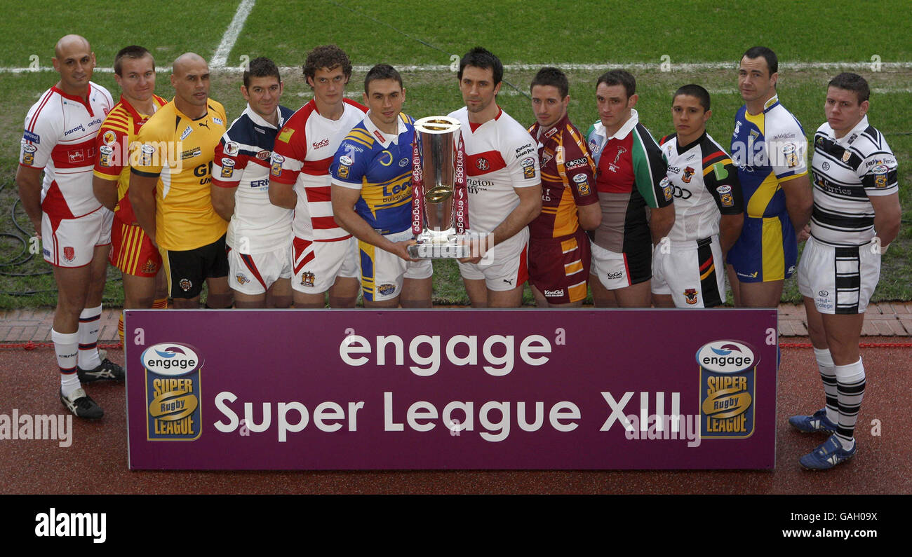 Rugby League captains line up (left to right) Hull KR's Michael Veller ...