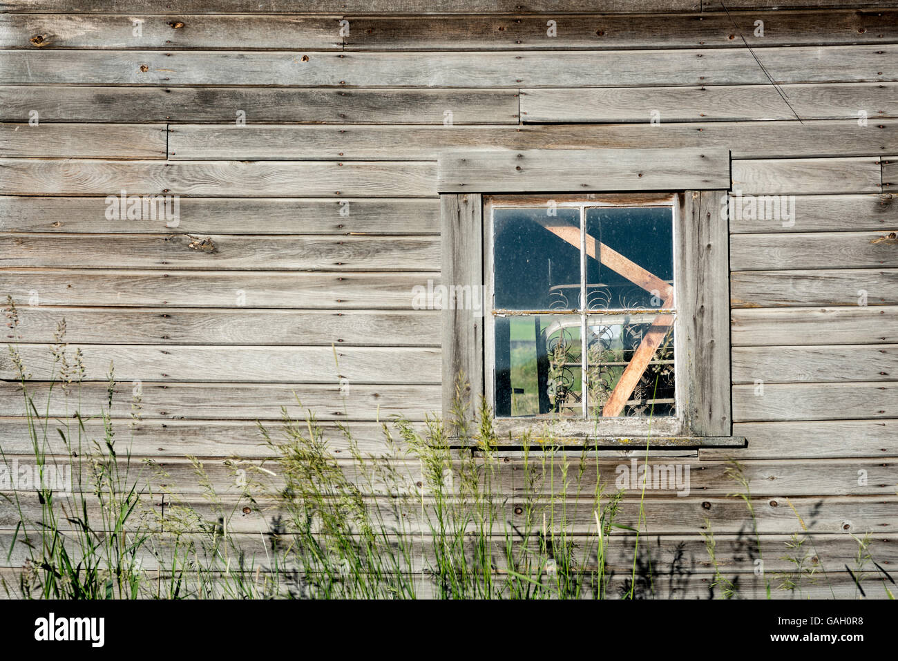 Old weathered barn window with grasses Stock Photo - Alamy