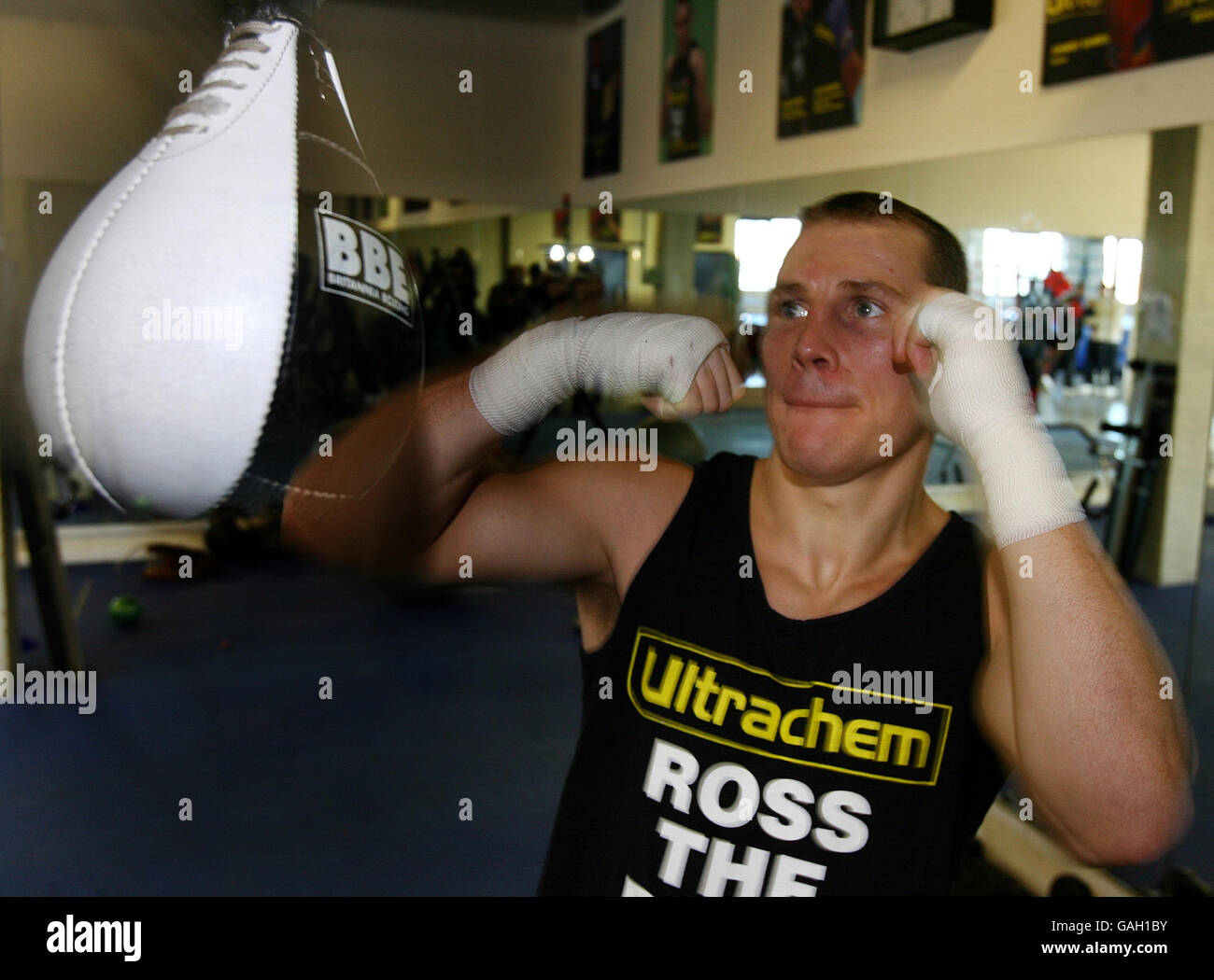 Boxing ross minter photocall ultra chem tko gym hi-res stock ...