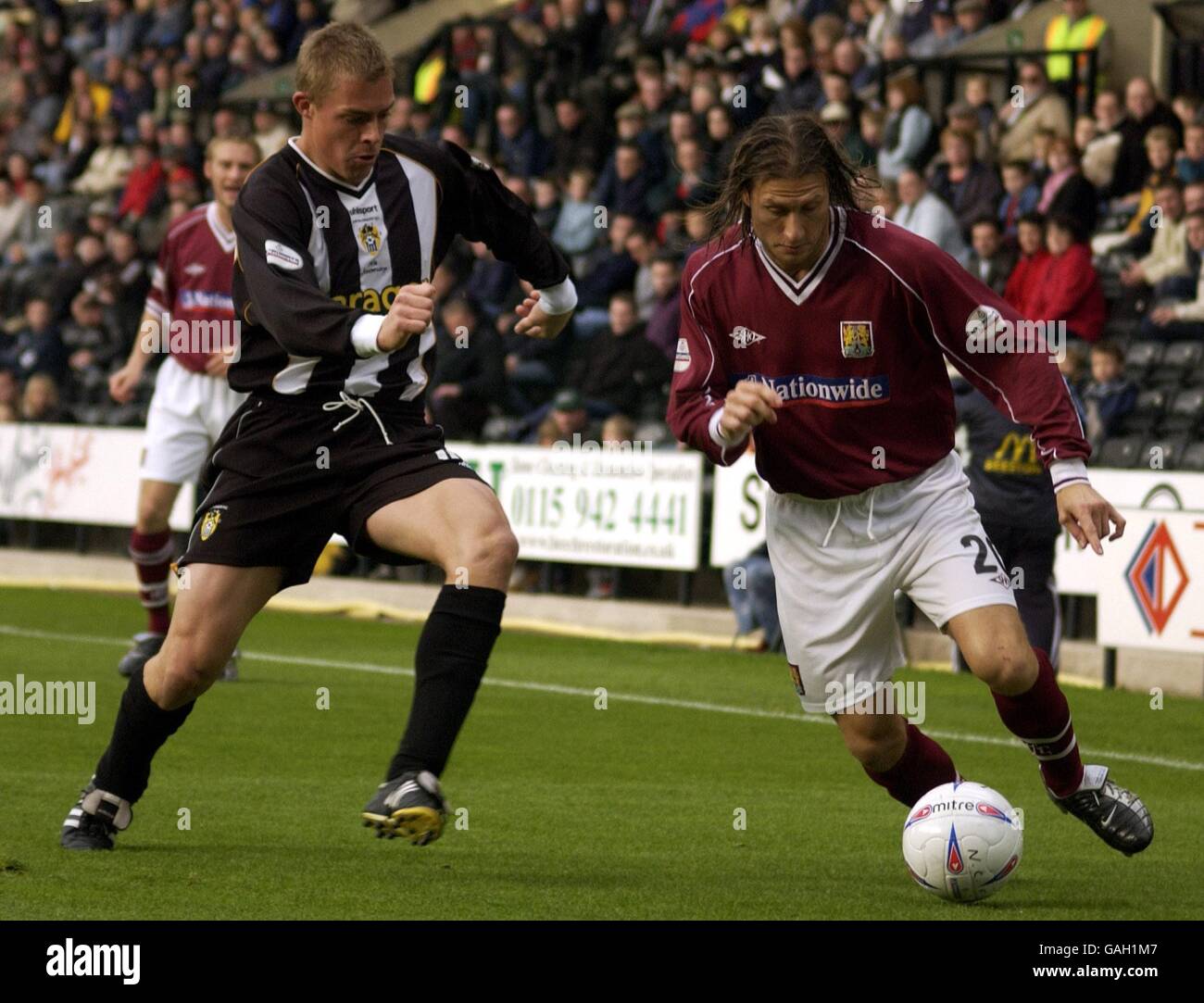 Notts County's Danny Allsopp and Northampton Town's Chris Hargreaves ...