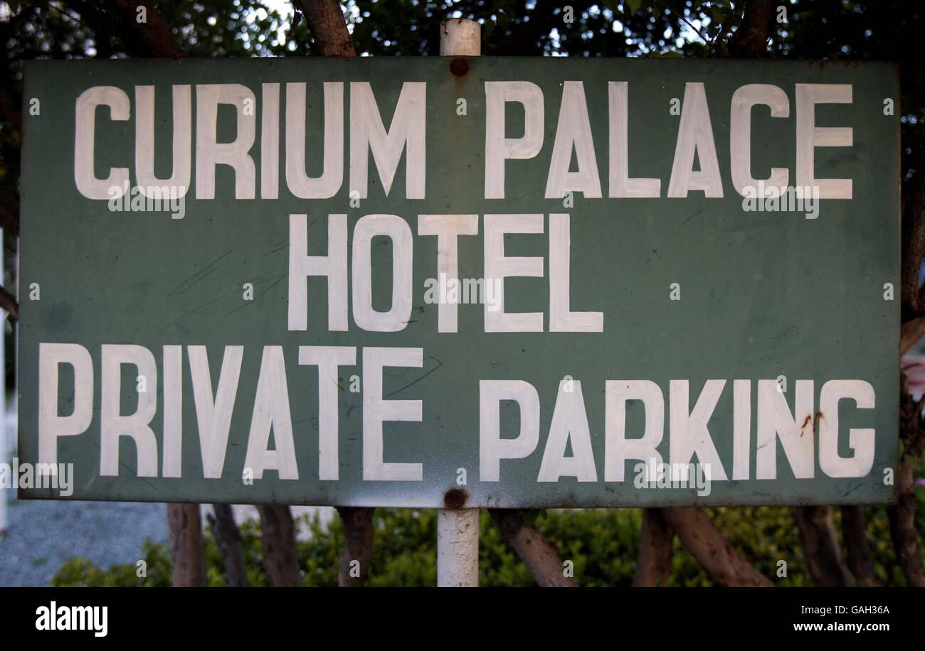General view of the sign for curium palace hotel hi-res stock ...