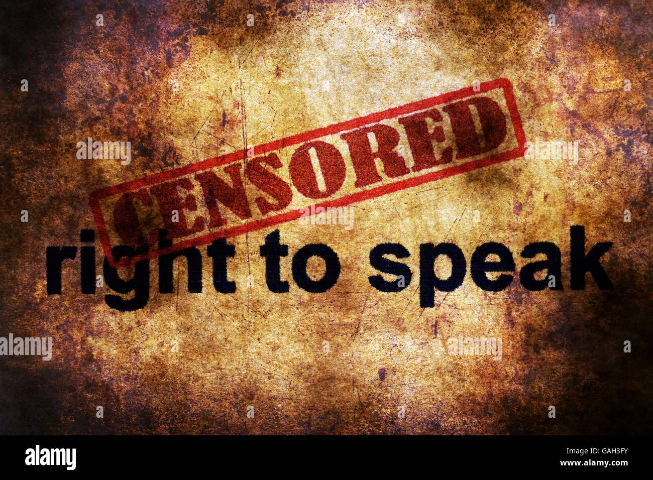 Censored right to speak grunge concept Stock Photo - Alamy