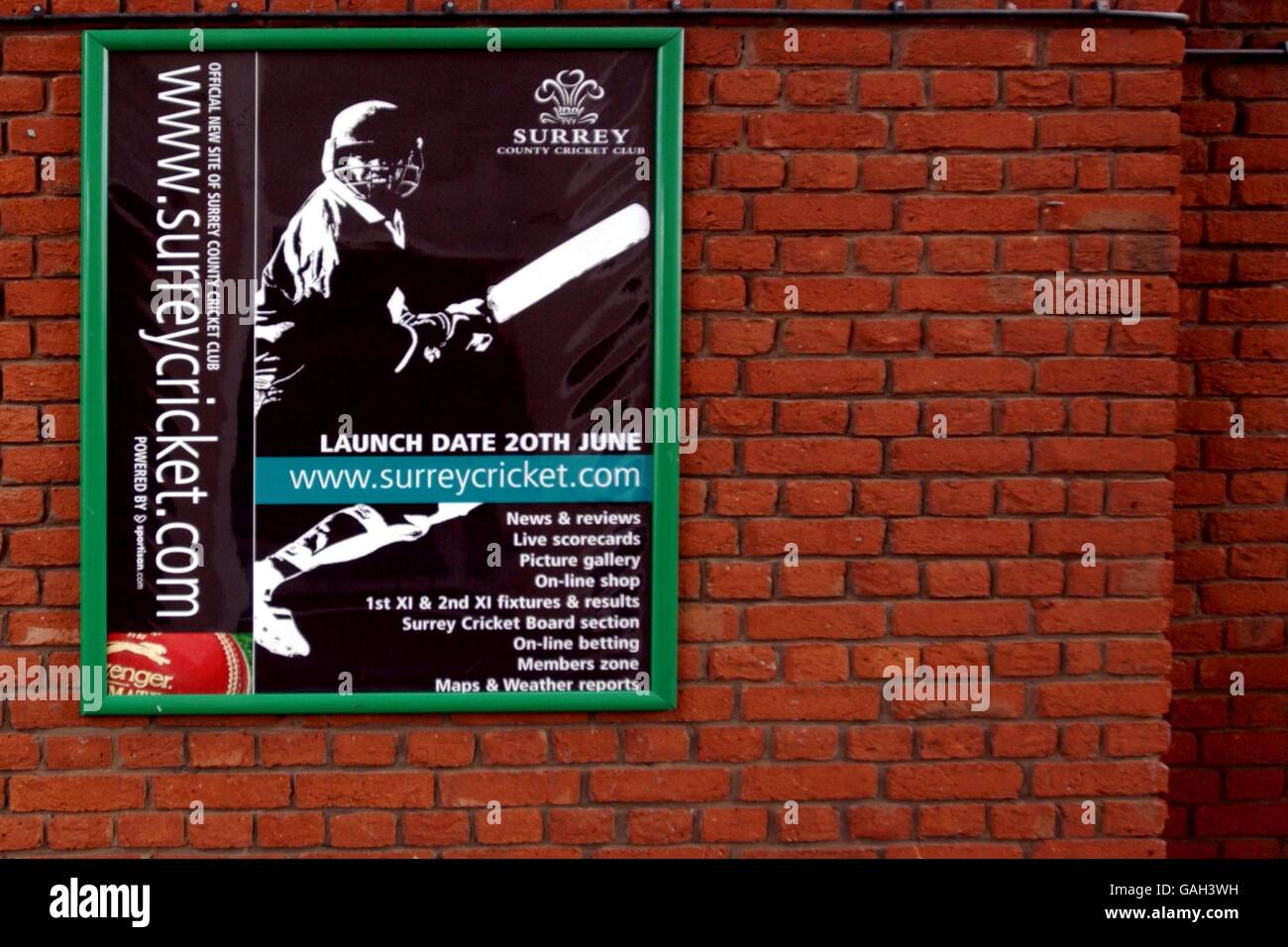 Cricket - Australian Rules Football Exhibition - The Oval. A poster on ...