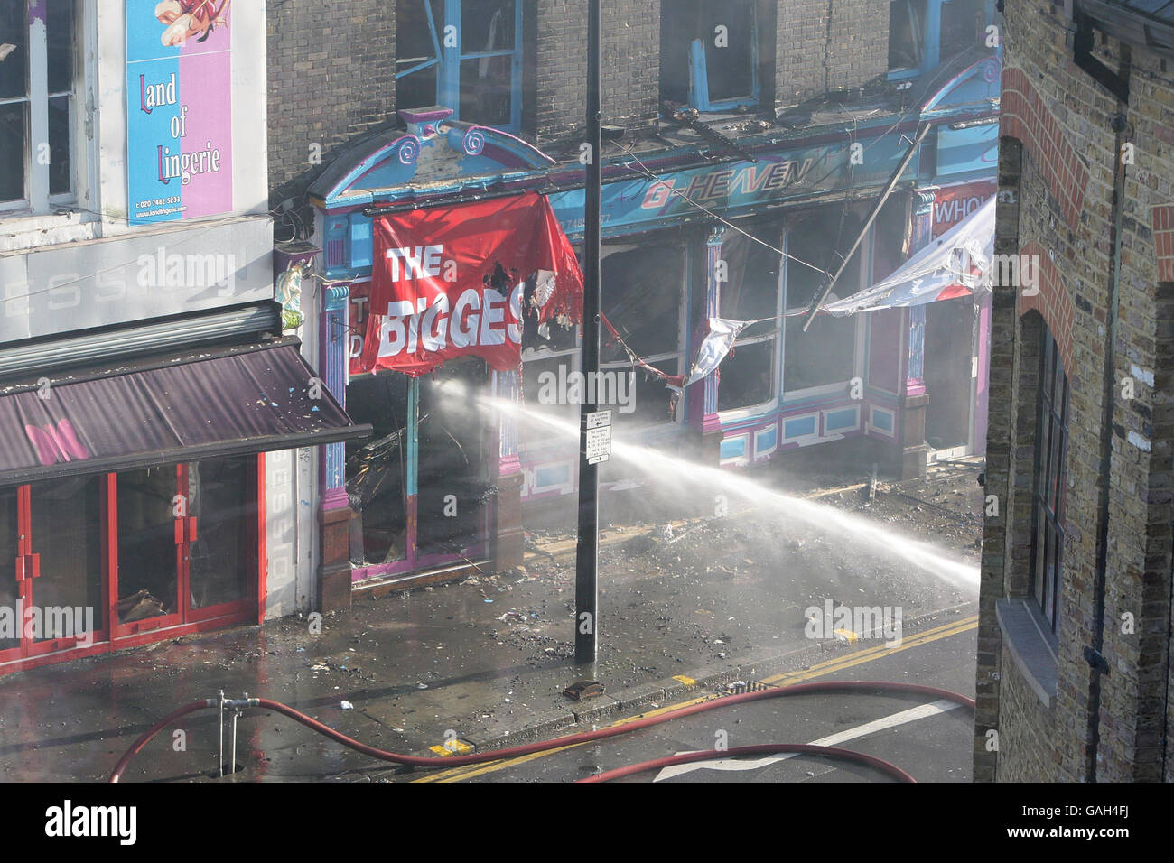 The scene along Camden High Street after a large fire ripped through ...
